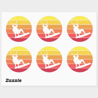 Kiteboarding Classic Round Sticker | Zazzle
