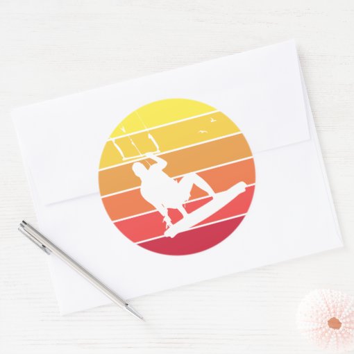 Kiteboarding Classic Round Sticker | Zazzle