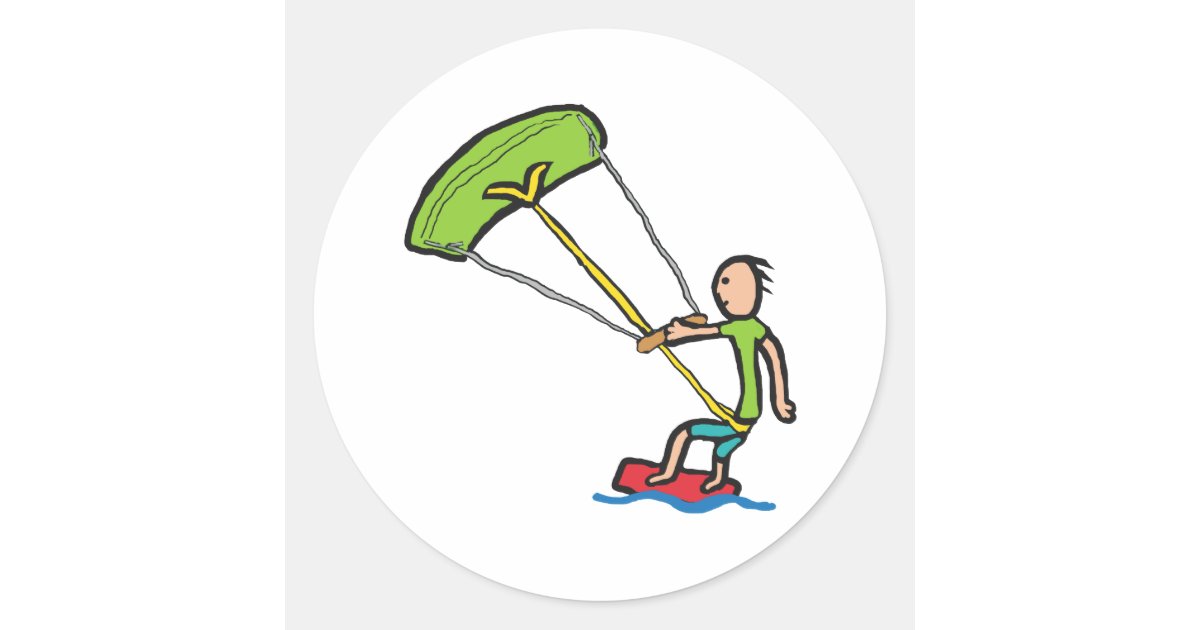 Kiteboarding Classic Round Sticker | Zazzle