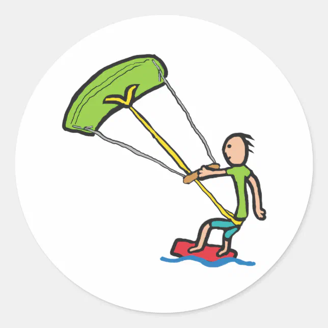 Kiteboarding Classic Round Sticker | Zazzle