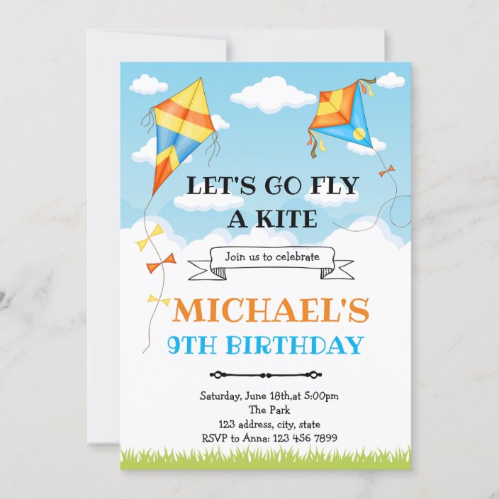 Kites birthday party invitation | Zazzle.com