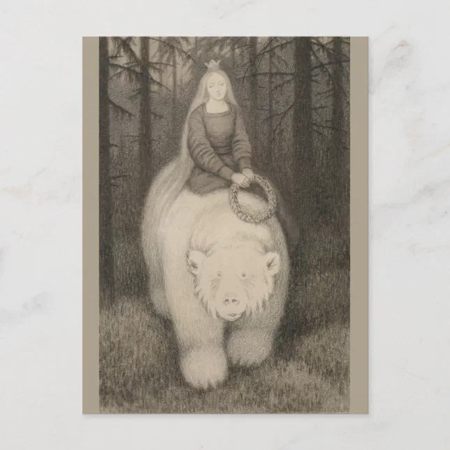 Kittelsen King Valemon The white bear CC1000 Postcard | Zazzle