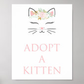 Kitten Adoption Sign kitty birthday party | Zazzle