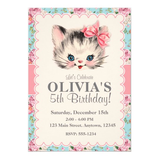 Kitten Birthday Party Invitations | Zazzle.com