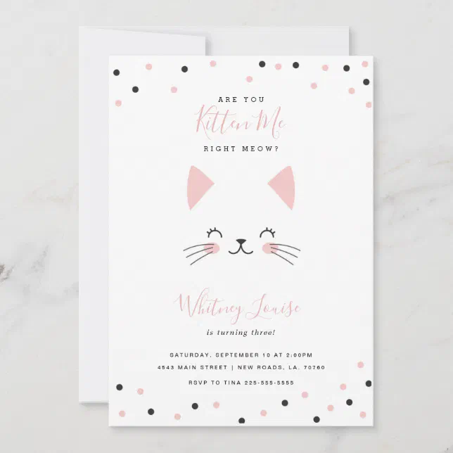 Kitten Birthday Party Invitations | Zazzle