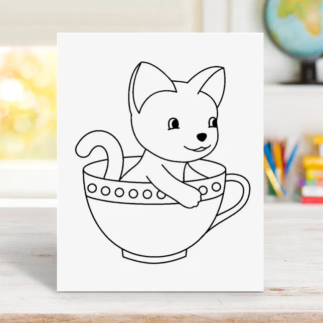 tea cup coloring sheet