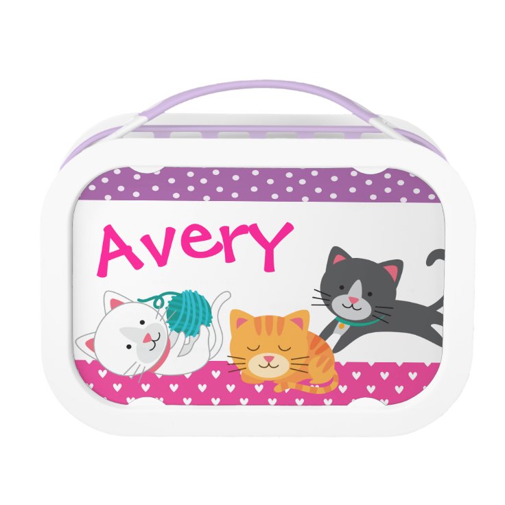 Kitten Lunch box, Girls School Lunch box | Zazzle