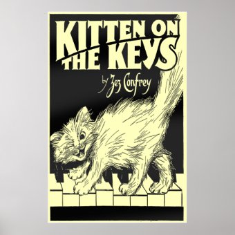 Kitten on the Keys Huge Poster | Zazzle