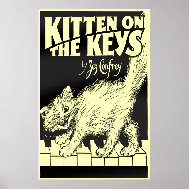 Kitten on the Keys Huge Poster | Zazzle