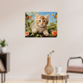 Kitty Cat 5:4 Kitten Butterfly Flowers AP68 Poster | Zazzle