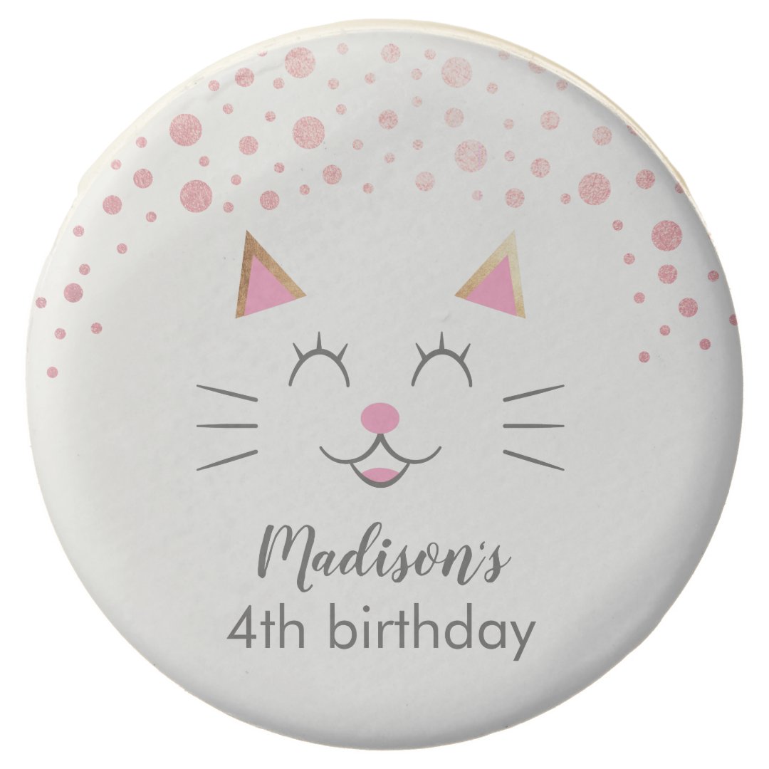 Kitty Cat Birthday Party Pink Glitter Chocolate Covered Oreo | Zazzle
