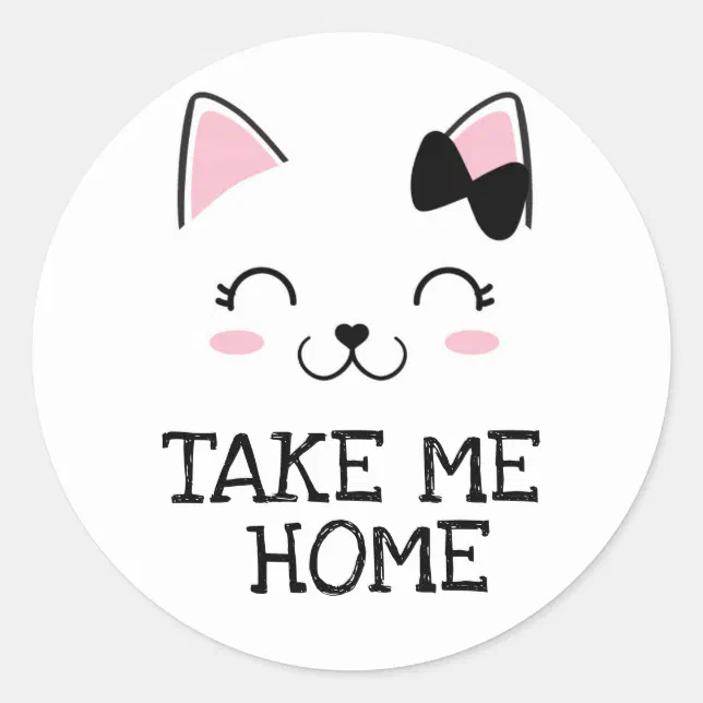 Kitty Cat Classic Round Sticker | Zazzle