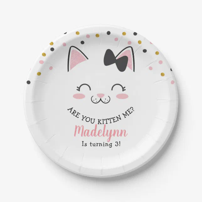 Kitty Cat Paper Plates | Zazzle