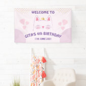 Kitty Cat Pink Birthday Banner | Zazzle