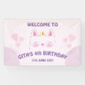 Kitty Cat Pink Birthday Banner | Zazzle