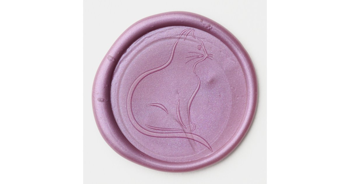 kitty cat wax seal stickers | Zazzle