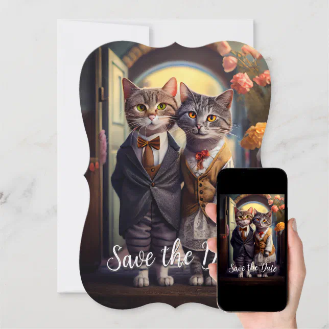 Kitty Couple - Save The Date Invitation | Zazzle