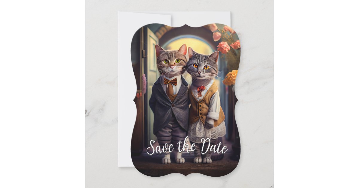 Kitty Couple - Save The Date Invitation | Zazzle