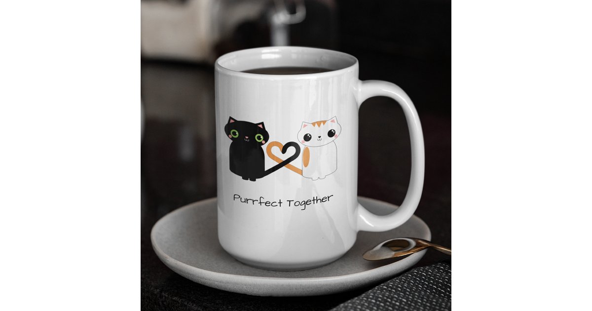 Kitty Love Heart Tails Coffee Mug | Zazzle