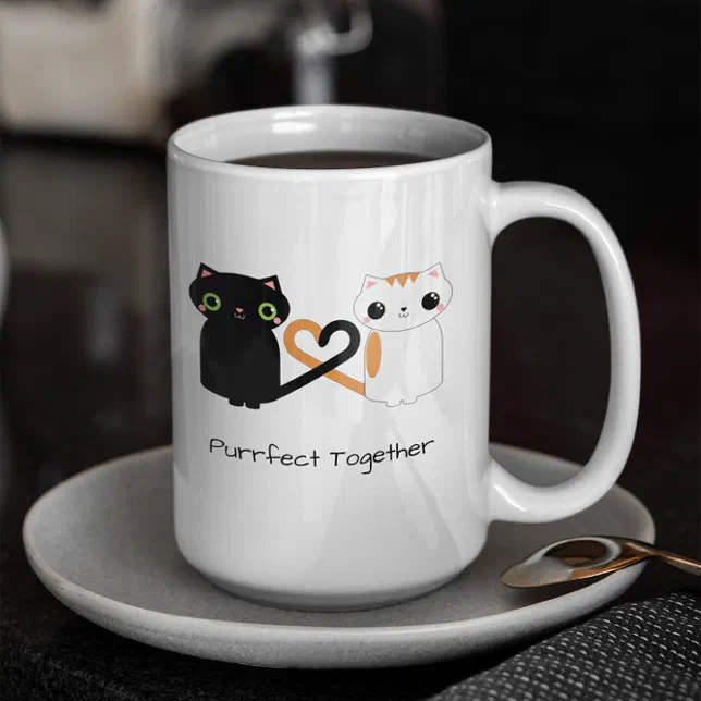Kitty Love Heart Tails Coffee Mug | Zazzle
