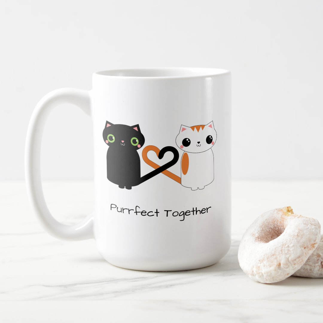 Kitty Love Heart Tails Coffee Mug | Zazzle