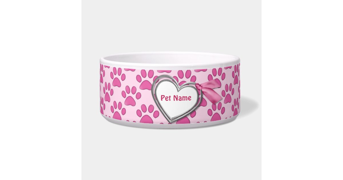Kitty Prints Pink Cat Dish - Customize | Zazzle