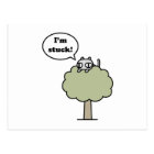 Cat Stuck In Tree Cartoon Postcard | Zazzle.com