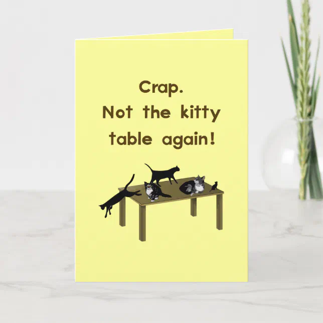 Kitty Table Funny Thanksgiving Kids Table Joke Holiday Card | Zazzle