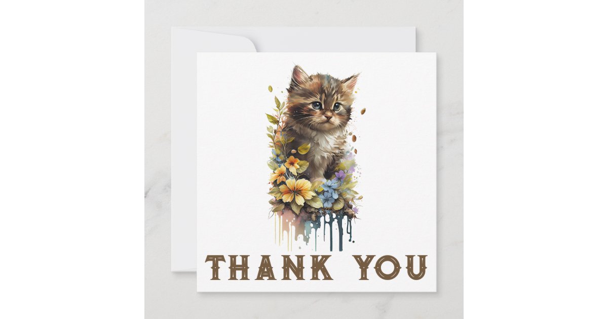 Kitty Thank You Card | Zazzle