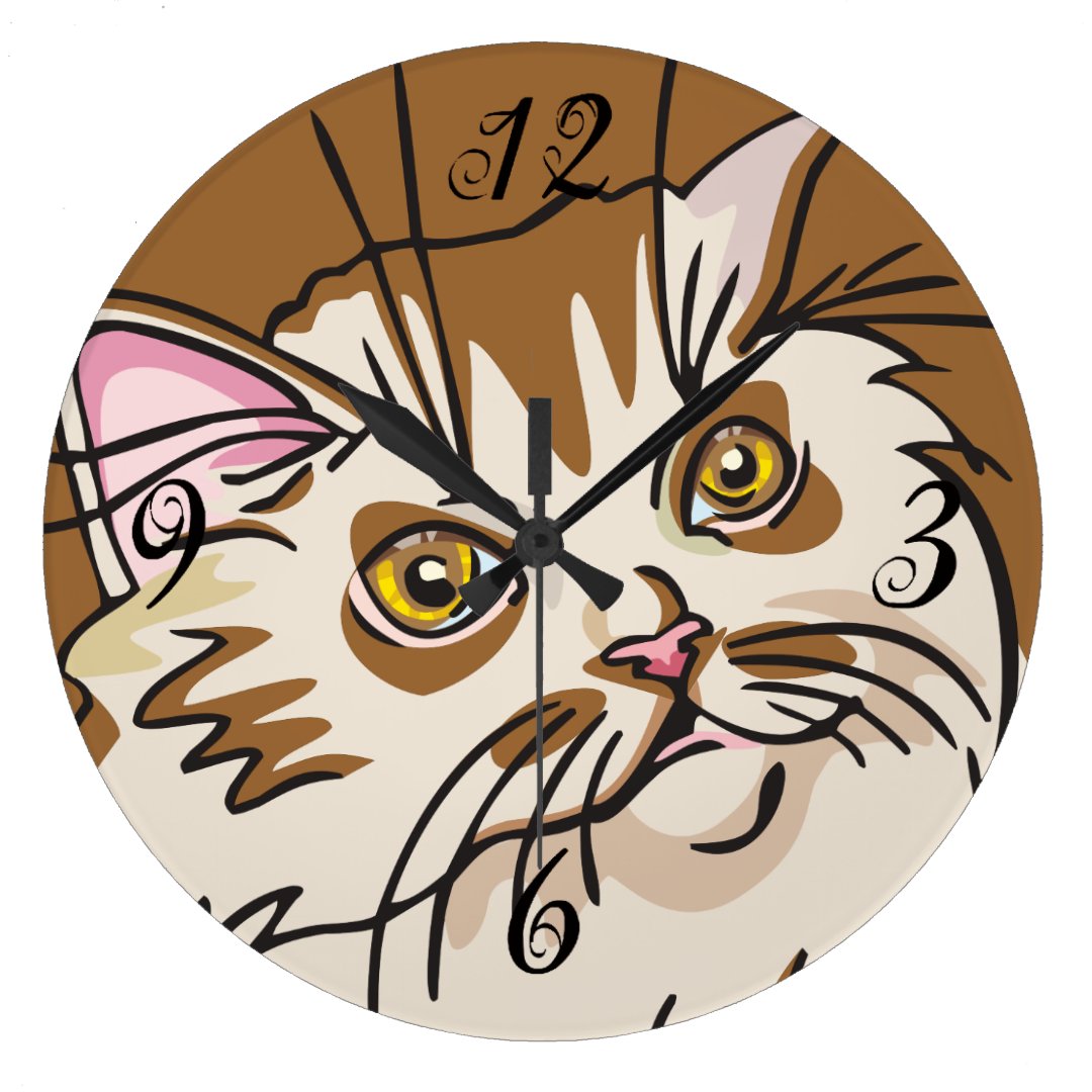 Kitty Wall Clock | Zazzle
