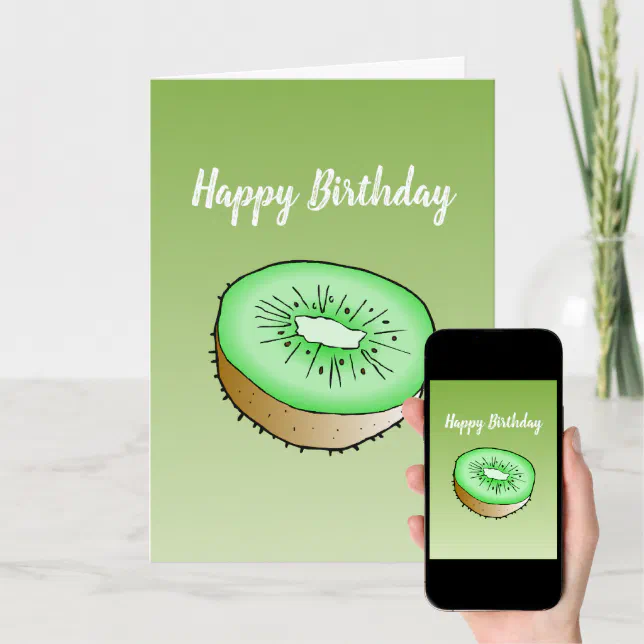 Kiwi Folded Greeting Birthday Card | Zazzle