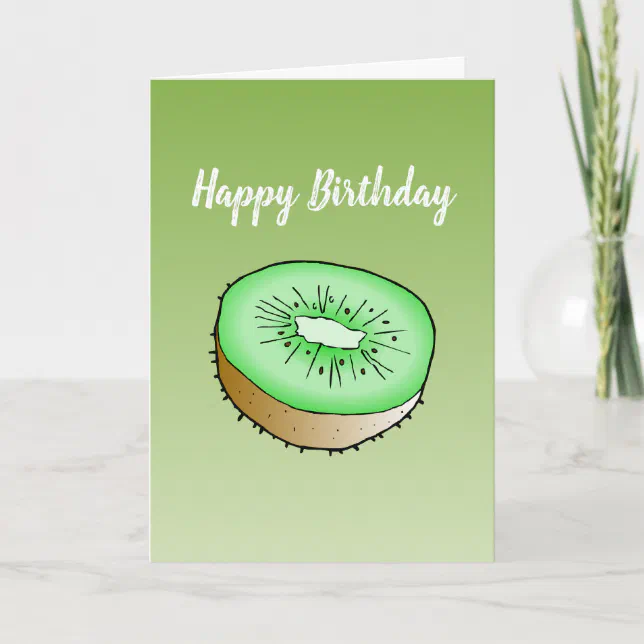 Kiwi Folded Greeting Birthday Card | Zazzle