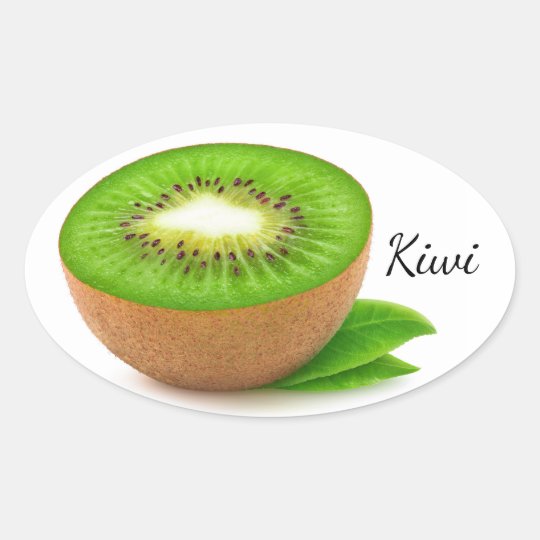 Kiwi fruit oval sticker | Zazzle.com