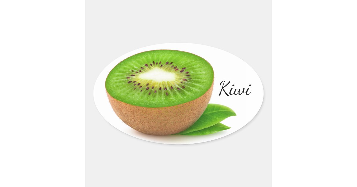 Kiwi fruit oval sticker | Zazzle