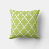 Kiwi Green Quatrefoil Pattern Throw Pillow | Zazzle