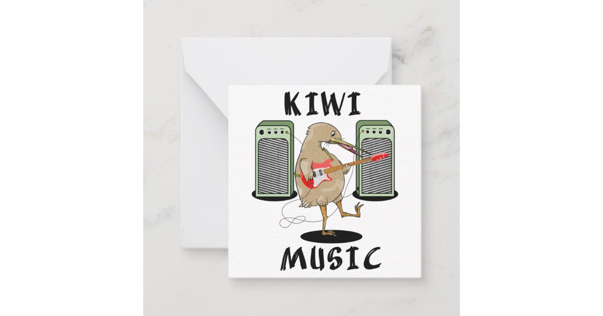 Kiwi Music Note Card | Zazzle