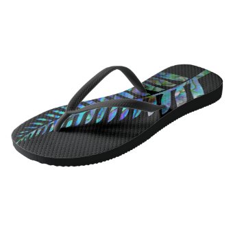 KIWI NEW ZEALAND FERN PAUA FLIP FLOPS | Zazzle