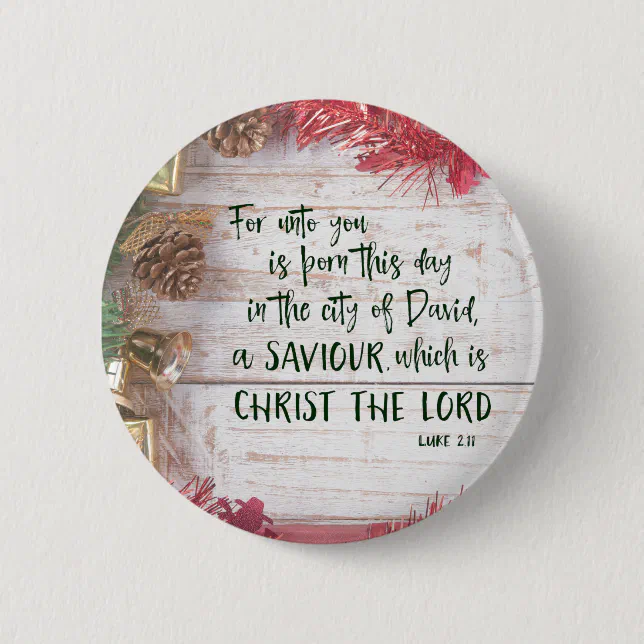 KJV Bible Verse Christmas Button | Zazzle