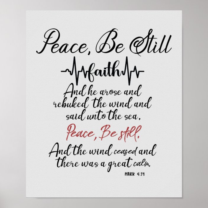 KJV Peace Be Still Scripture Poster | Zazzle.com