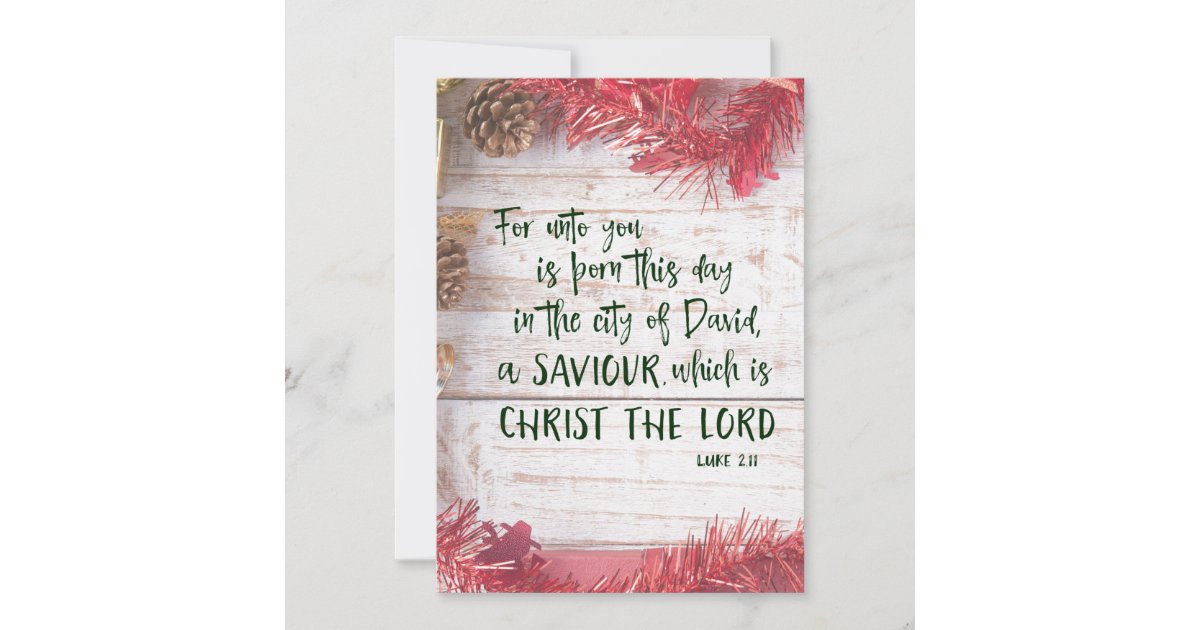 KJV Scripture Christmas Holiday Card | Zazzle