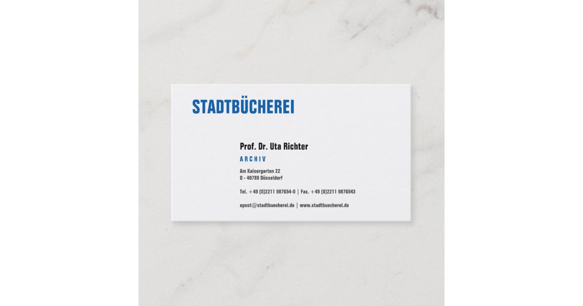 Klare Visitenkarte mit blau Business Card | Zazzle