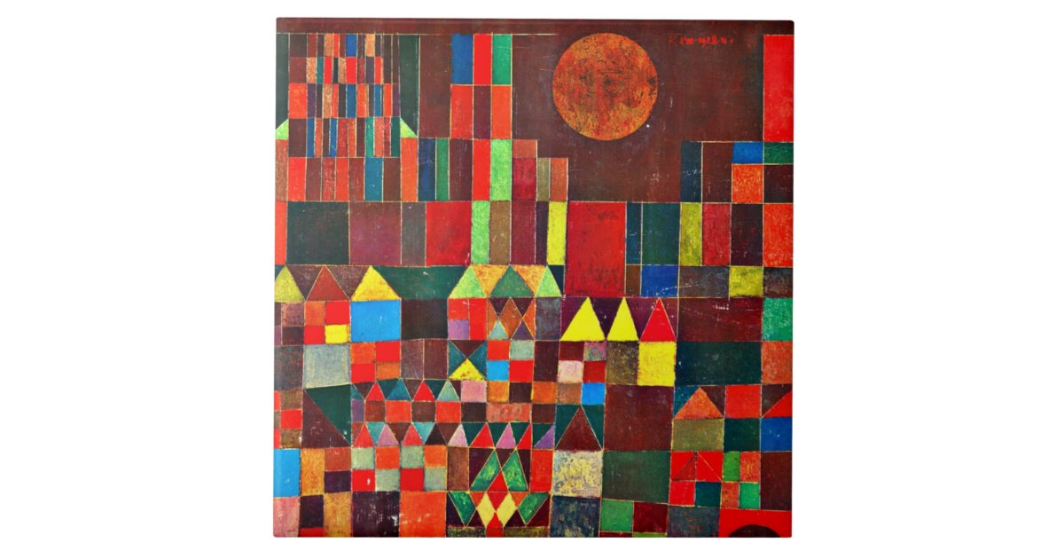 Klee - Castle and Sun Ceramic Tile | Zazzle