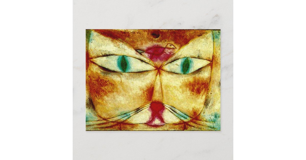 Klee - Cat and Bird Postcard | Zazzle