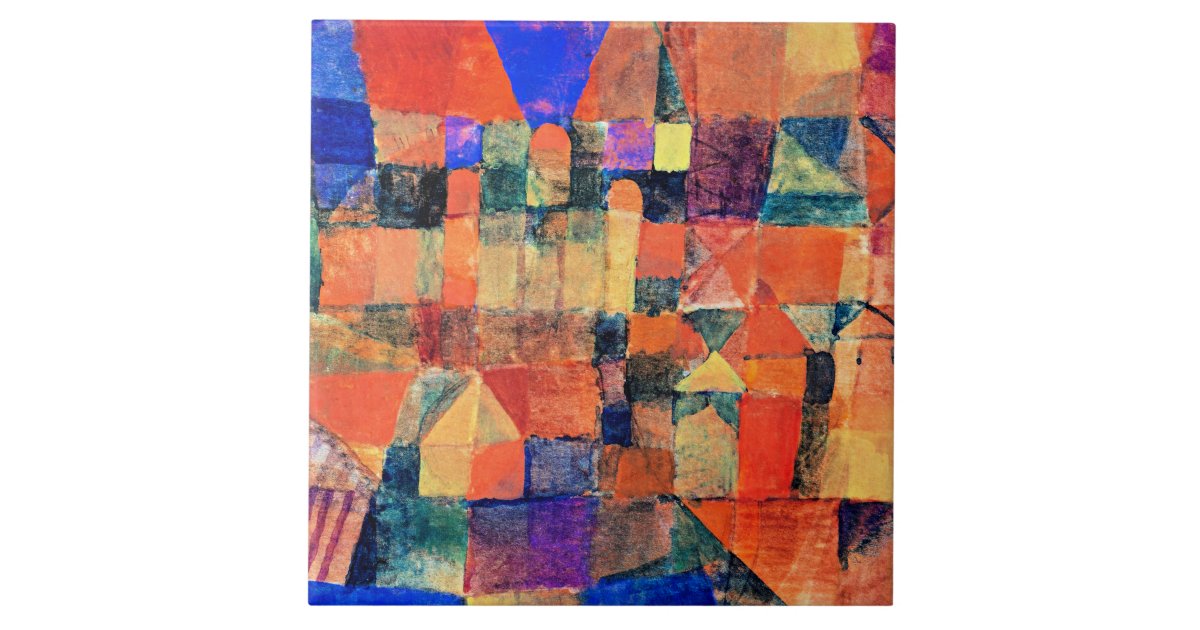 Klee - City with the Three Domes Ceramic Tile | Zazzle