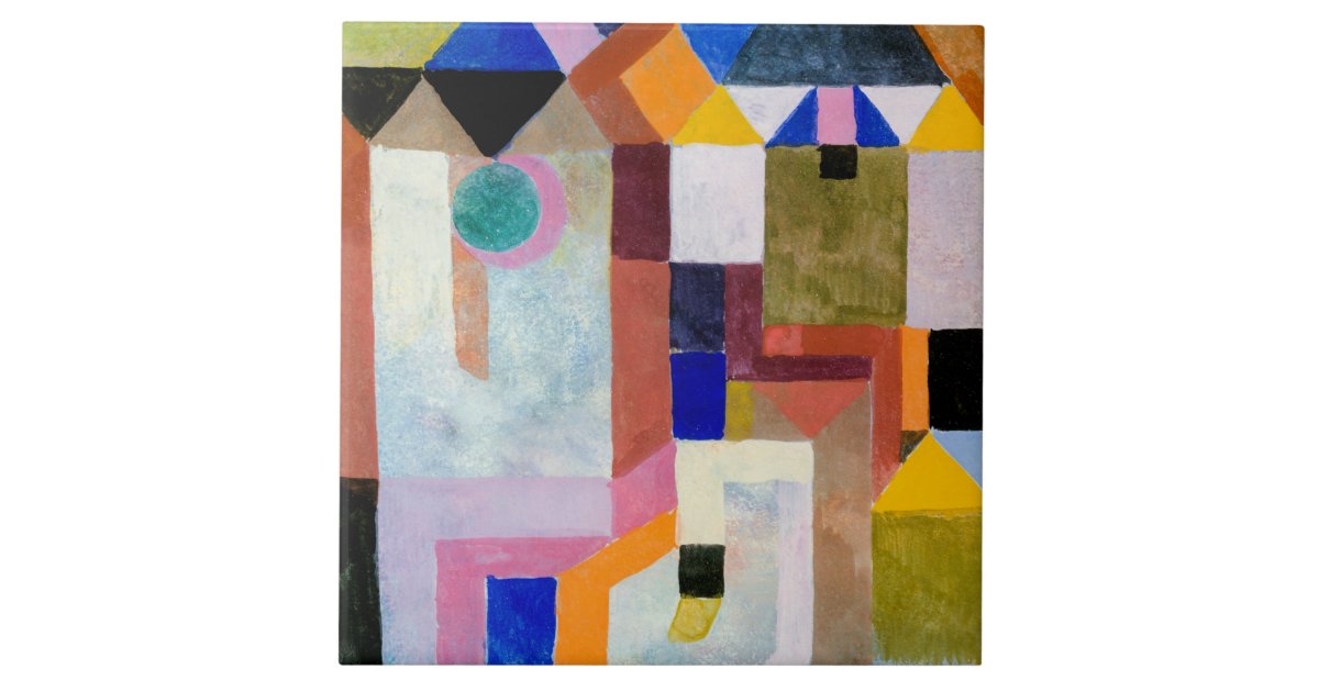 Klee - Colorful Architecture, famous artwork, Ceramic Tile | Zazzle