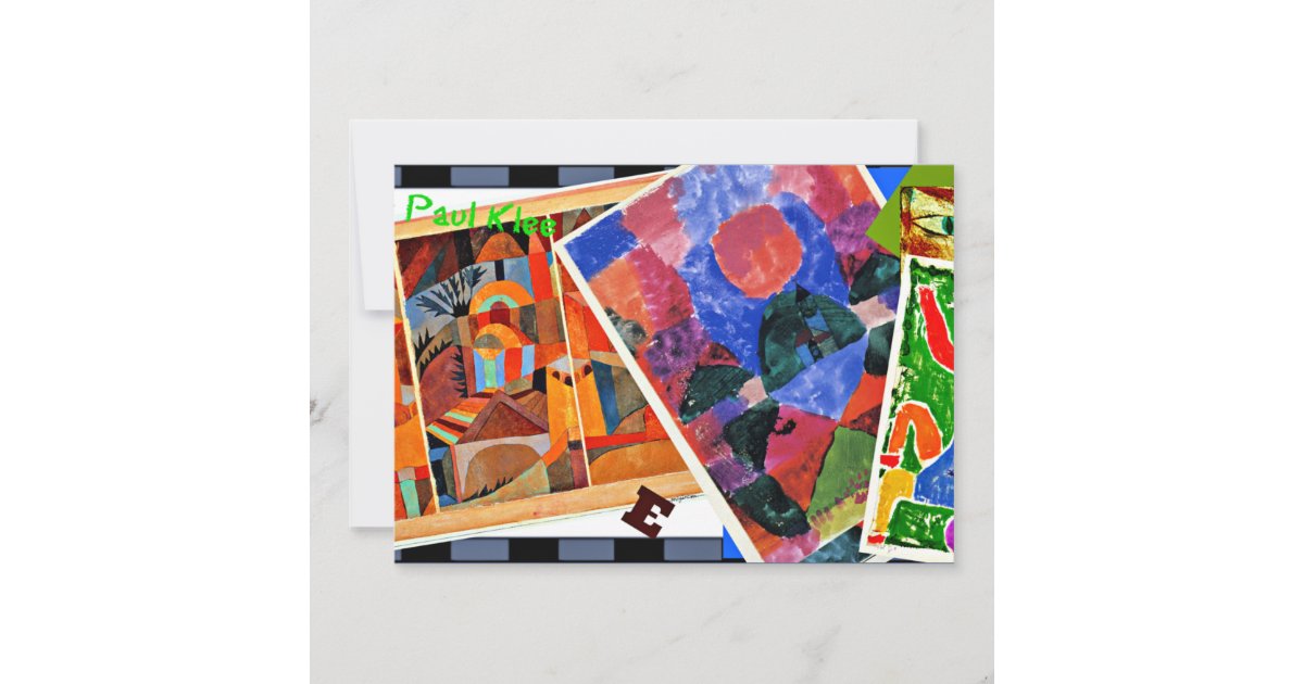 Klee - I Love Paul Klee, collage, Note Card | Zazzle