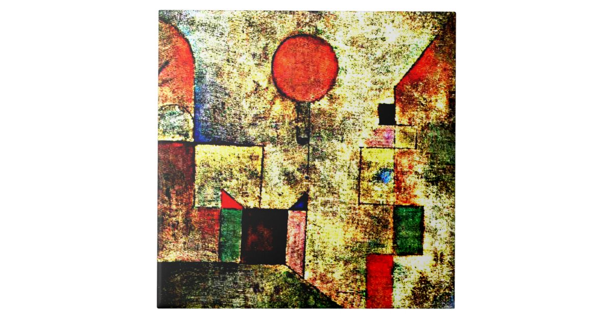 Klee - Red Balloon Ceramic Tile | Zazzle