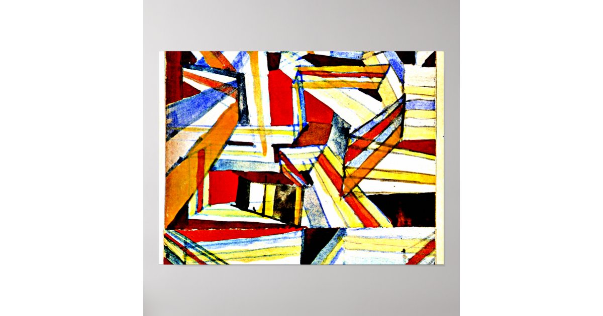 Klee - Transparent in Perspective Grooved Poster | Zazzle