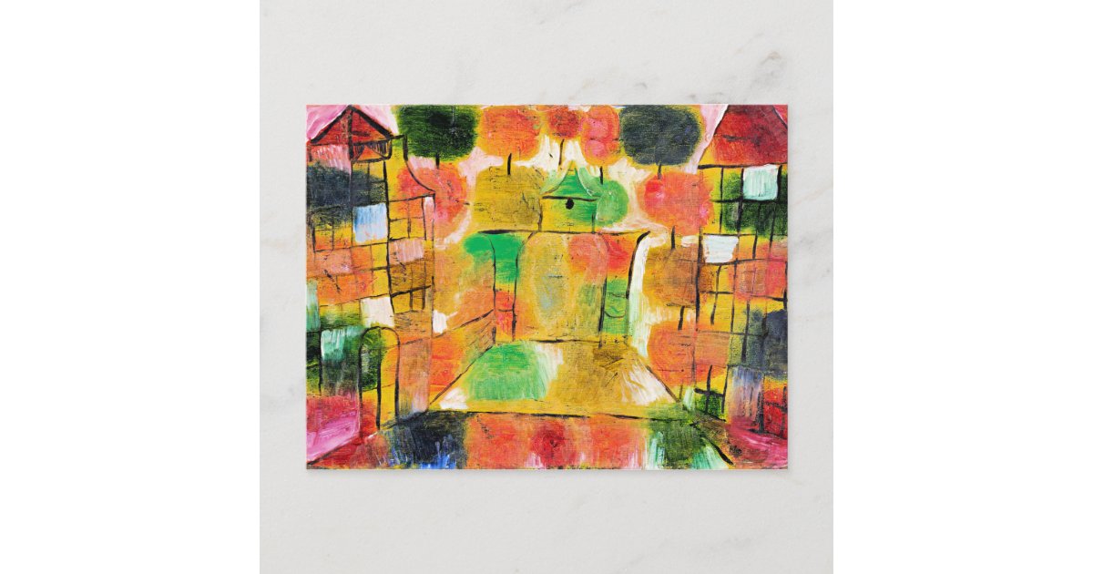 Klee - Tree and Architecture Postcard | Zazzle