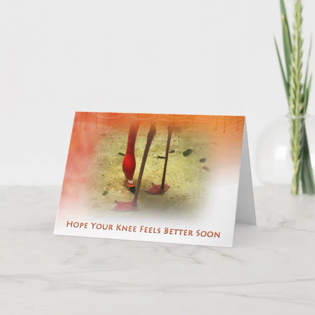 Knee Surgery Get Well Soon Pink Flamingo Card | Zazzle